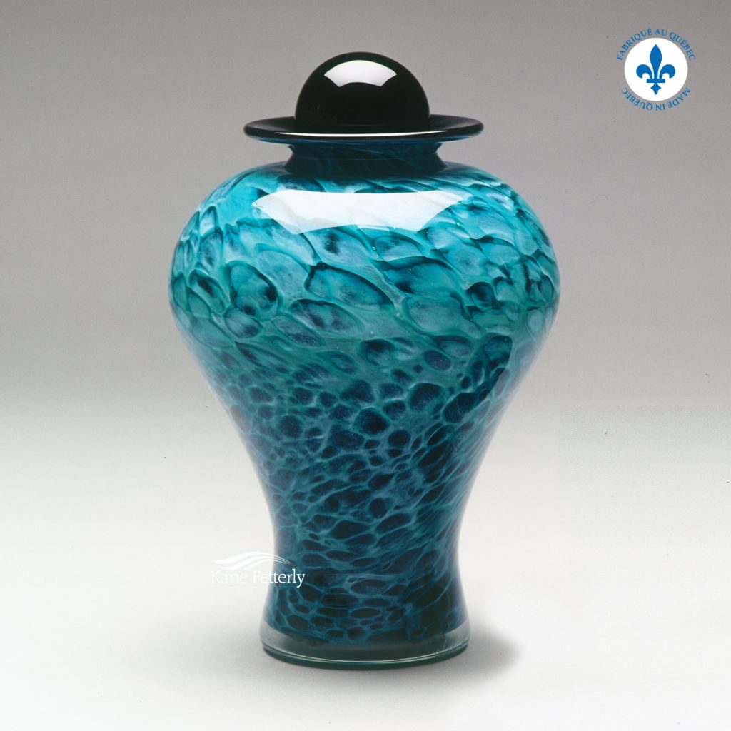 Turquoise hand-blown Glass Urn - Kane Fetterly Funeral Urns